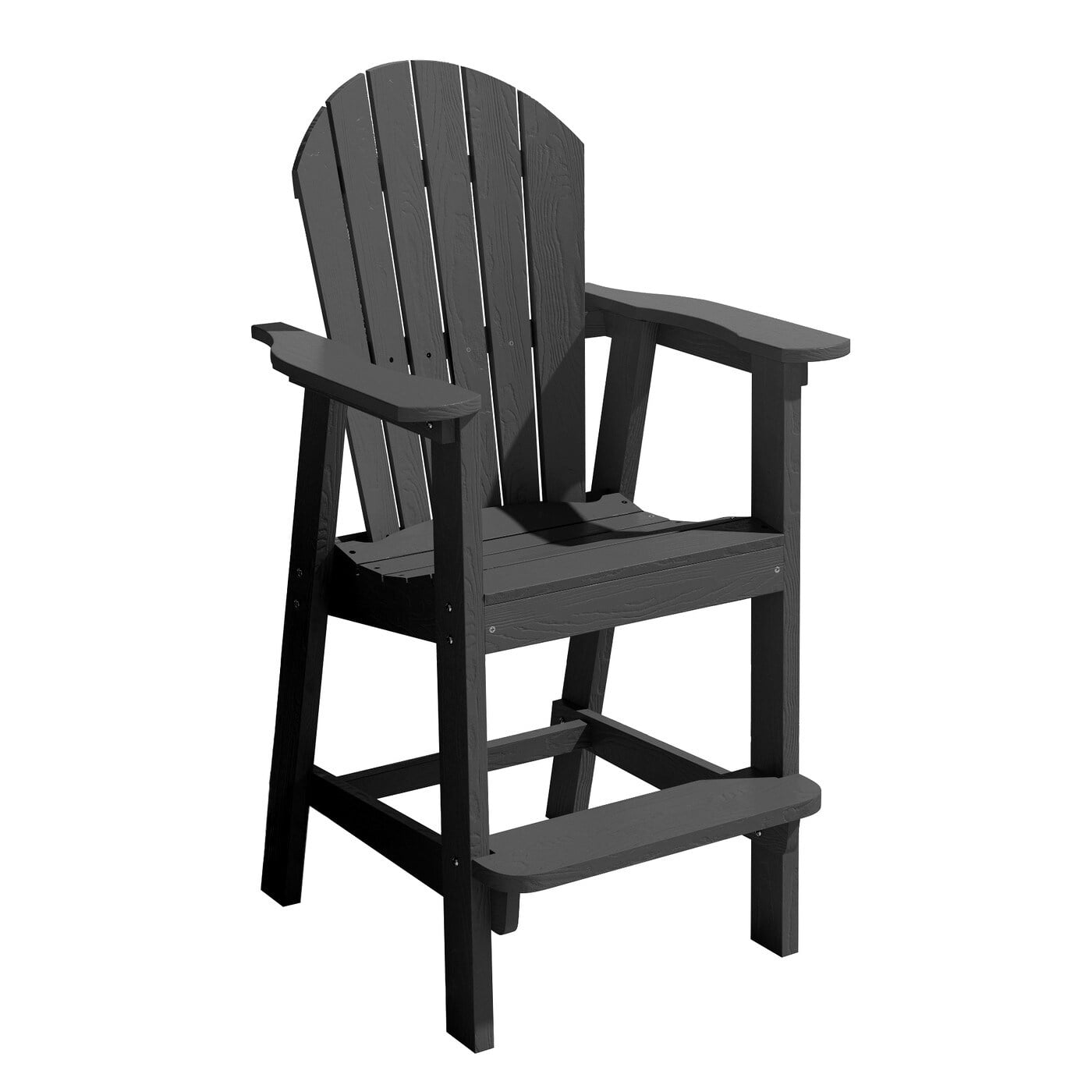 Rustic Adirondack Chairs Outdoor BarStools with Hight Back Design Black ...