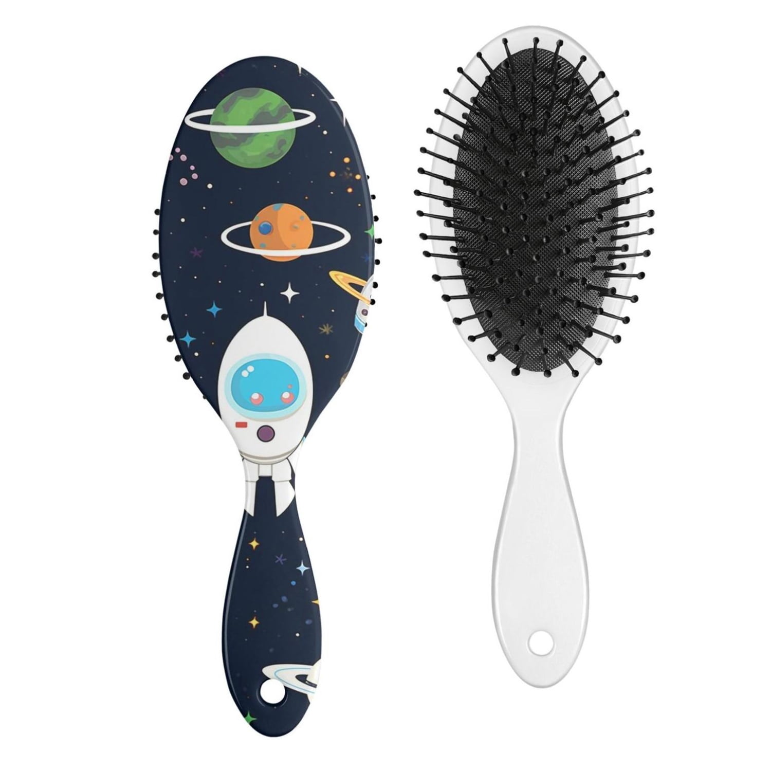 Rustic Aesthetic Hair Brush, Colorful Boho Pattern Paddle Comb for Wet ...