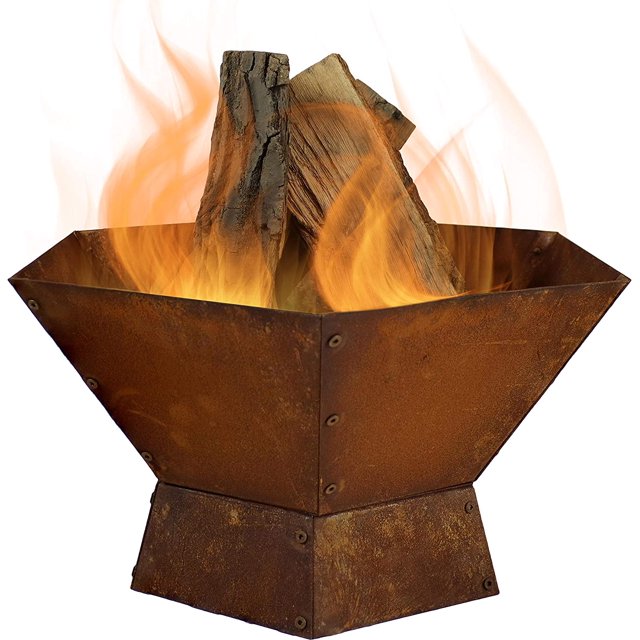 Rustic Affinity 24-Inch Fire Pit - Outdoor Wood-Burning Fire Pit with ...