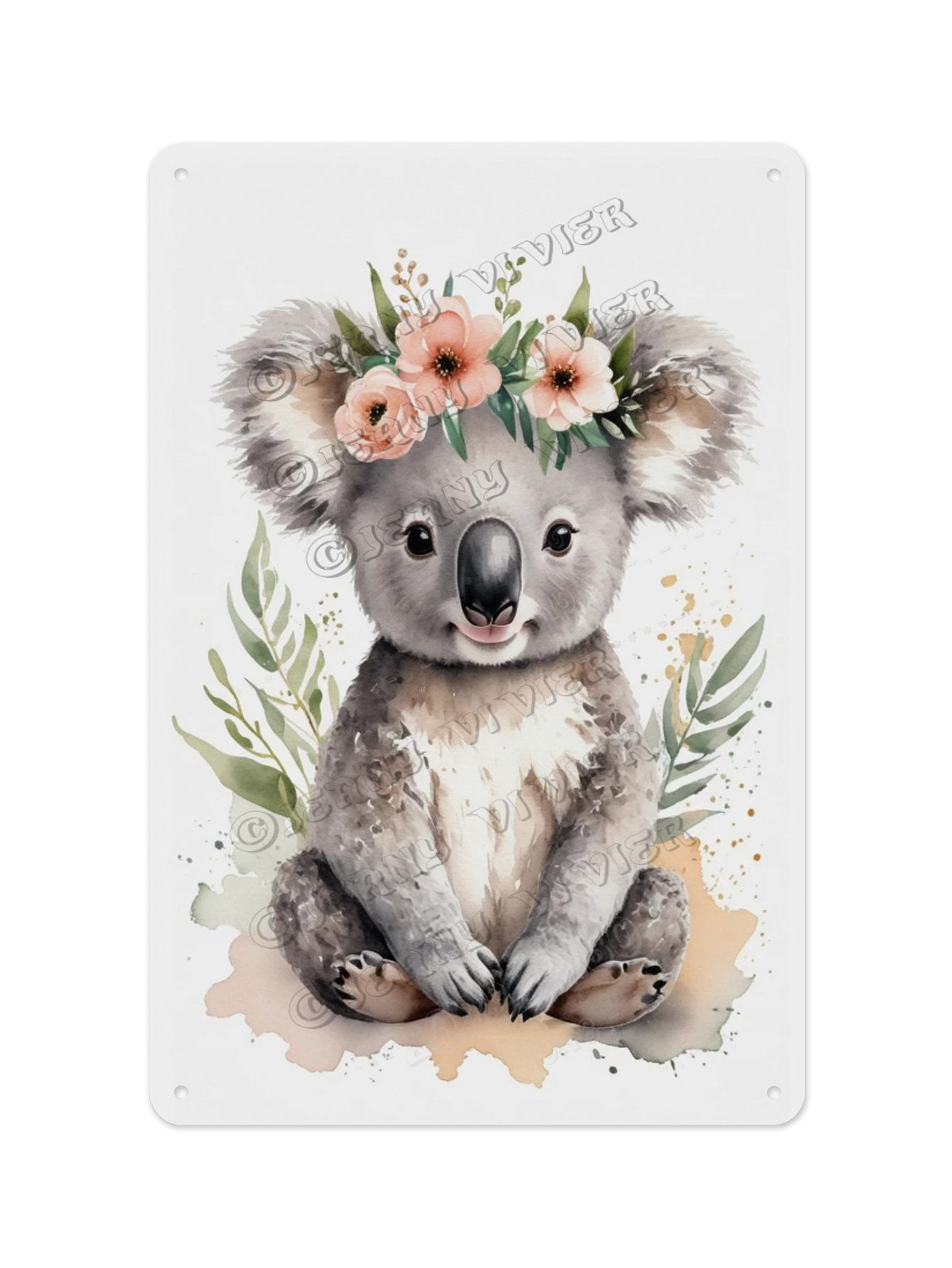 Rustic Aluminum Sign, 8 x 12 Inches, Watercolor Koalas Sign, Adds a ...