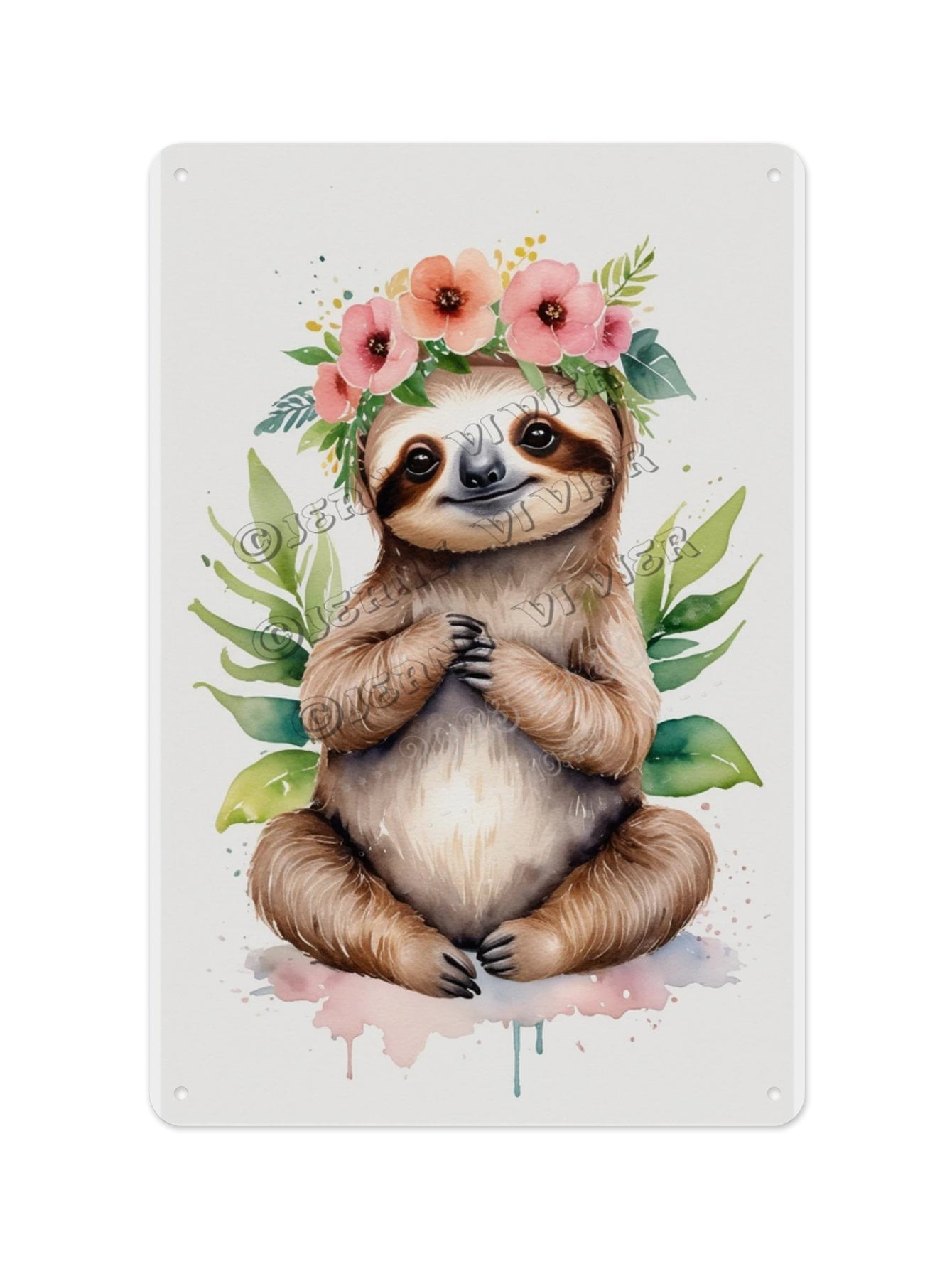 Rustic Aluminum Sign - Funny Sloth - 12 x 16 Inches - Charming Metal ...