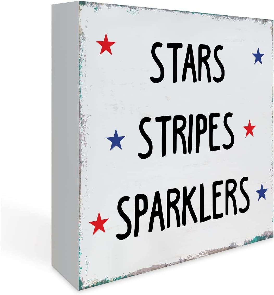 Rustic America Patriotism Wood Box Sign, Farmhouse Patriotism Artwork ...