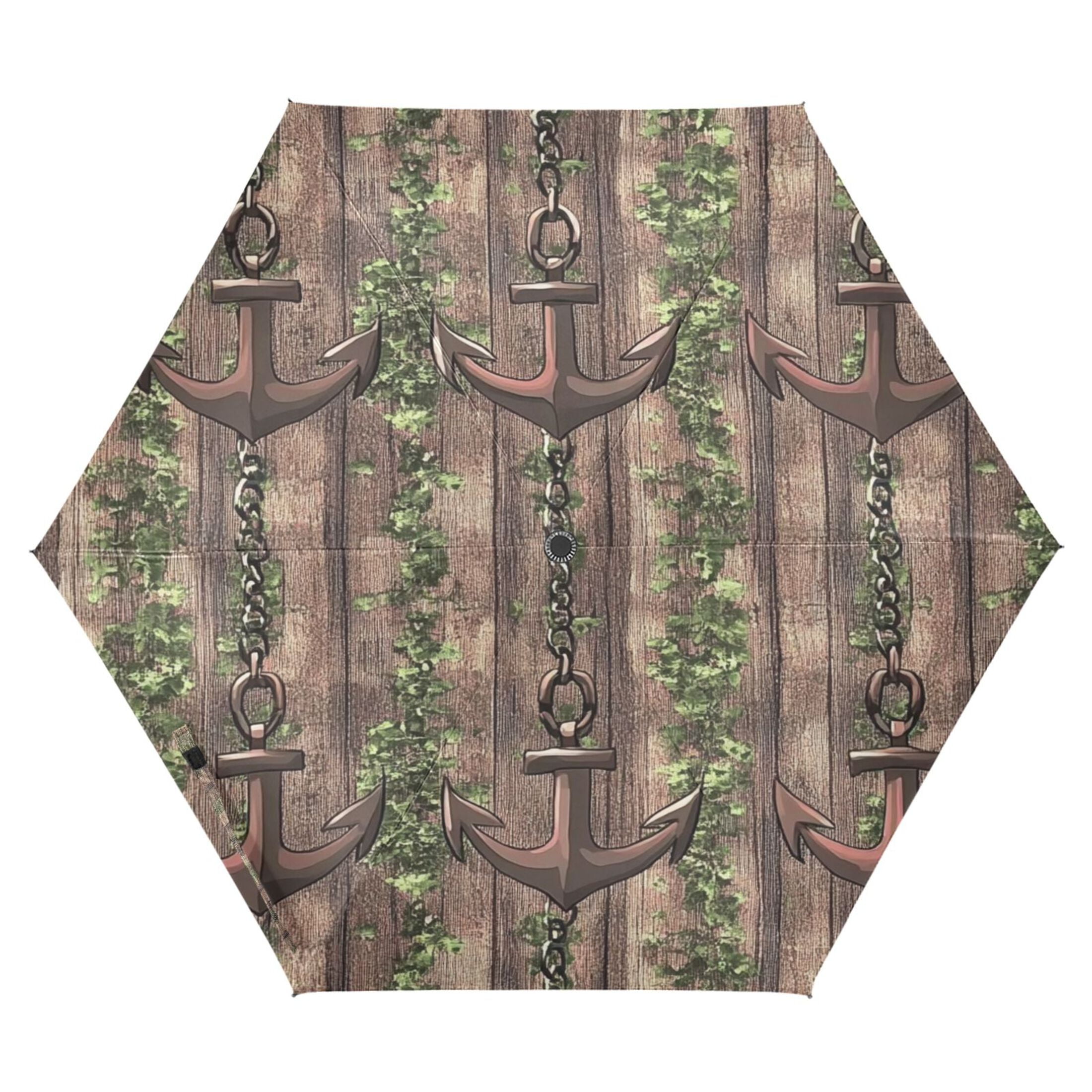 Rustic Anchor Chains Folding Umbrella UV50+ Waterproof Sun Protection ...