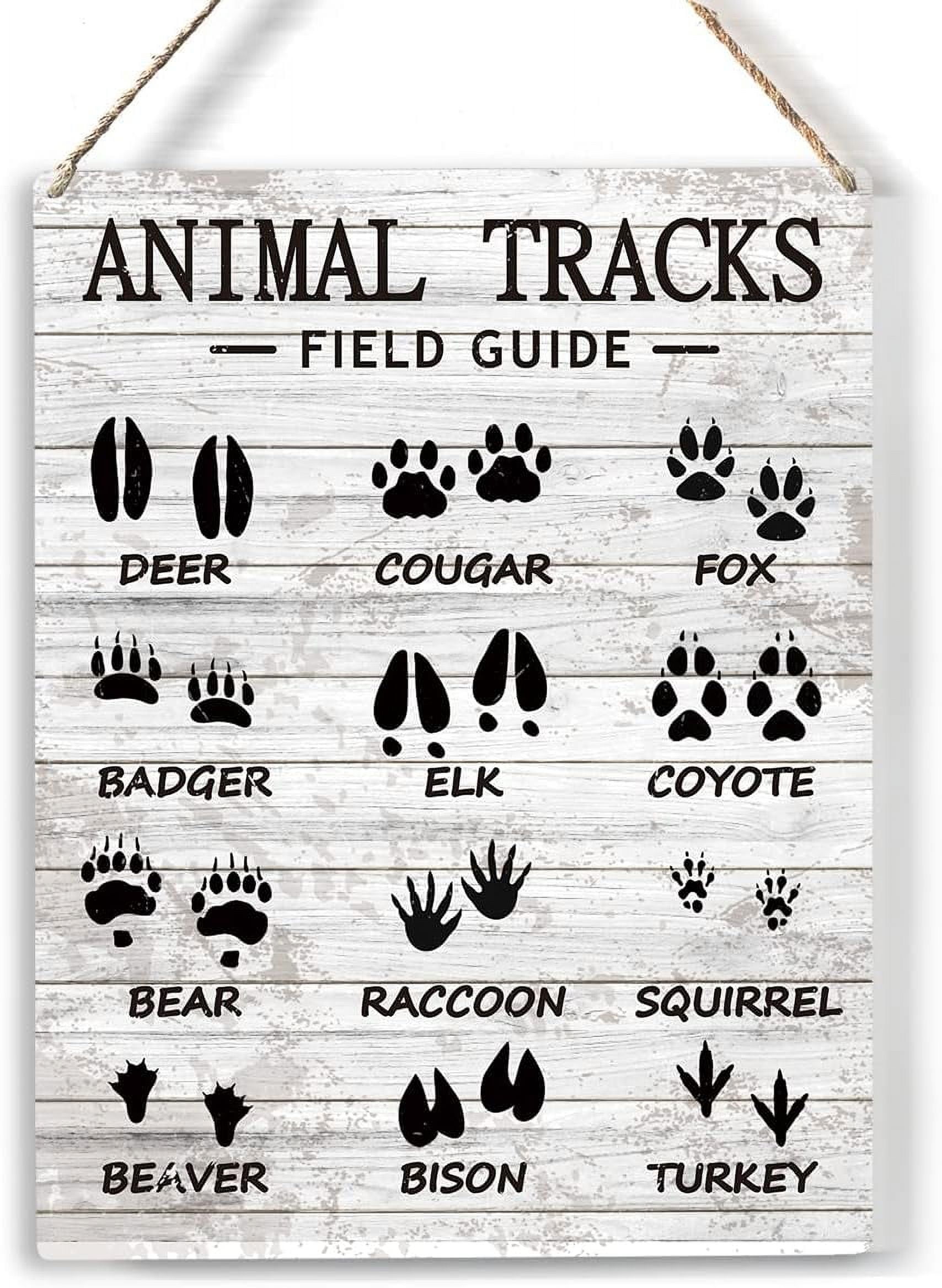Rustic Animal Tracks Field Guide Wood Sign Animal Tracks Wooden Signs ...