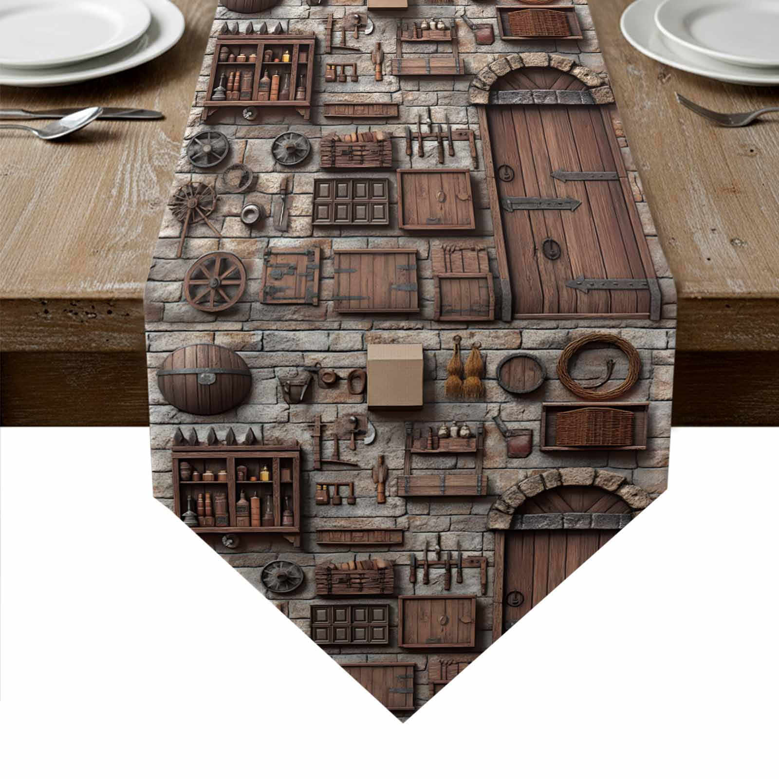 Rustic Antique Table Runner Linen Burlap Table Runner 90 Inches Long ...