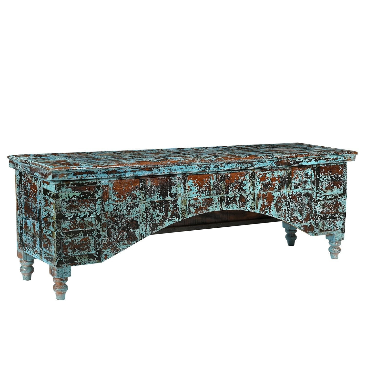 Rustic Antique Wooden Hope Chest With Metal Straps Upcycled Unique 69 ...