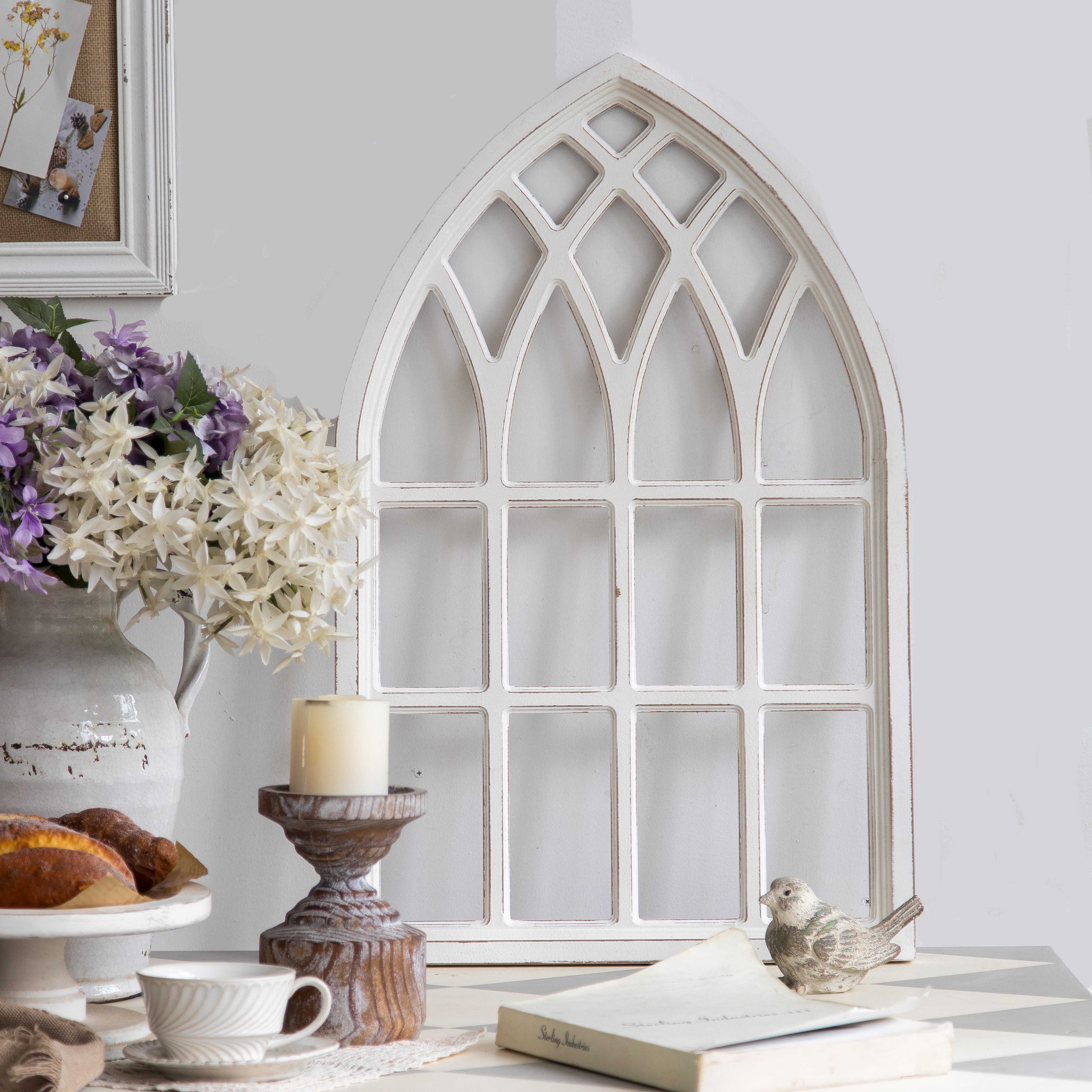 Farmhouse Window Frame Wall Decor Large Rustic Farmhouse Cathedral Arch ...