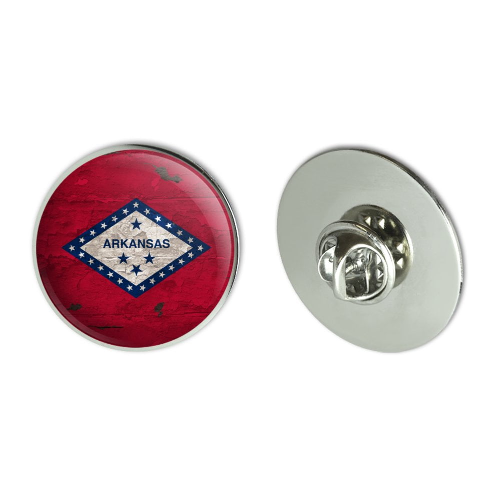 Rustic Arkansas State Flag Distressed USA Metal 1.1" Tie Tack Hat Lapel ...