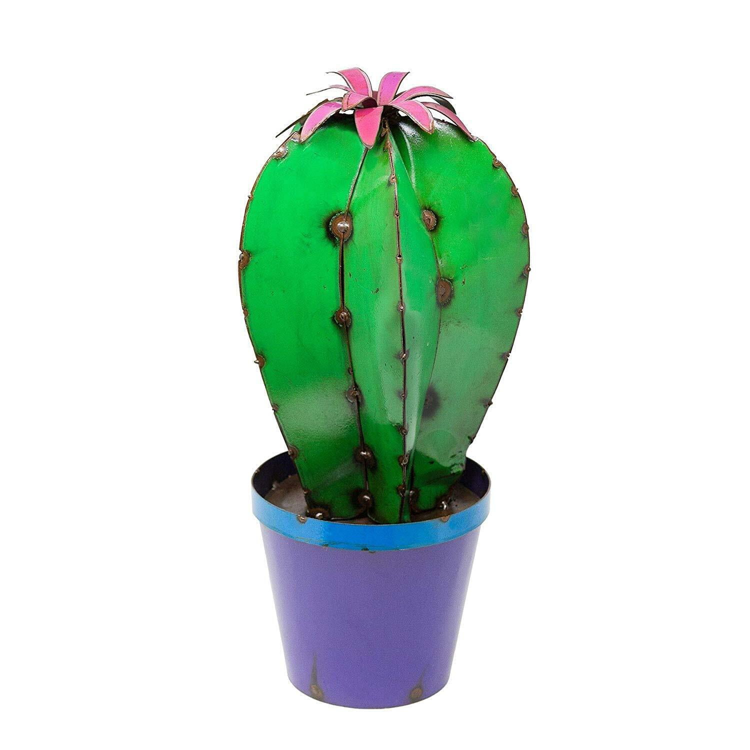 Rustic Arrow 100989 Cactus with Flower Metal Accent - Walmart.com