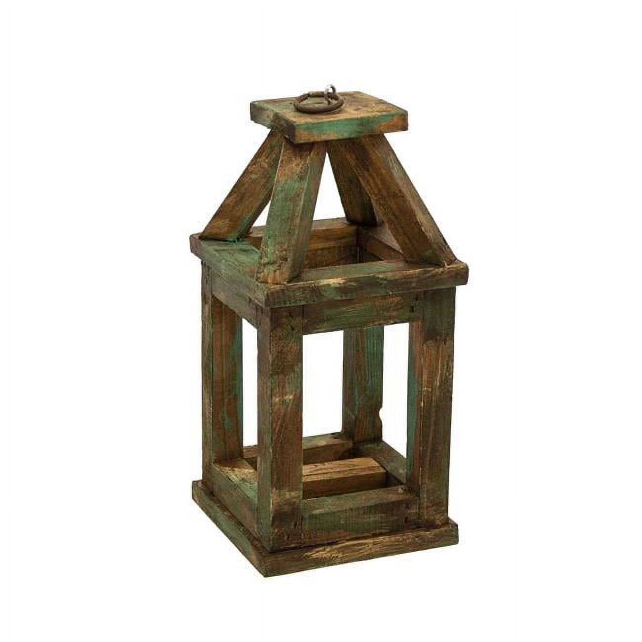 Rustic Arrow 120530 Rustic Arrow Wooden Green Lantern Decor - Walmart.com