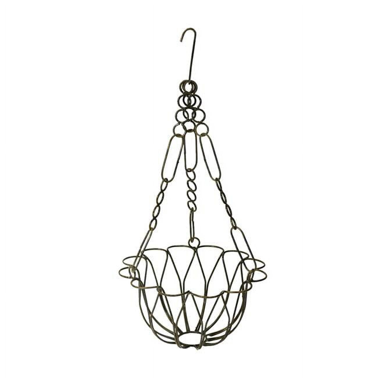 Rustic Arrow Wrought Iron Hanging Chain Planter - Black - 24 inches ...