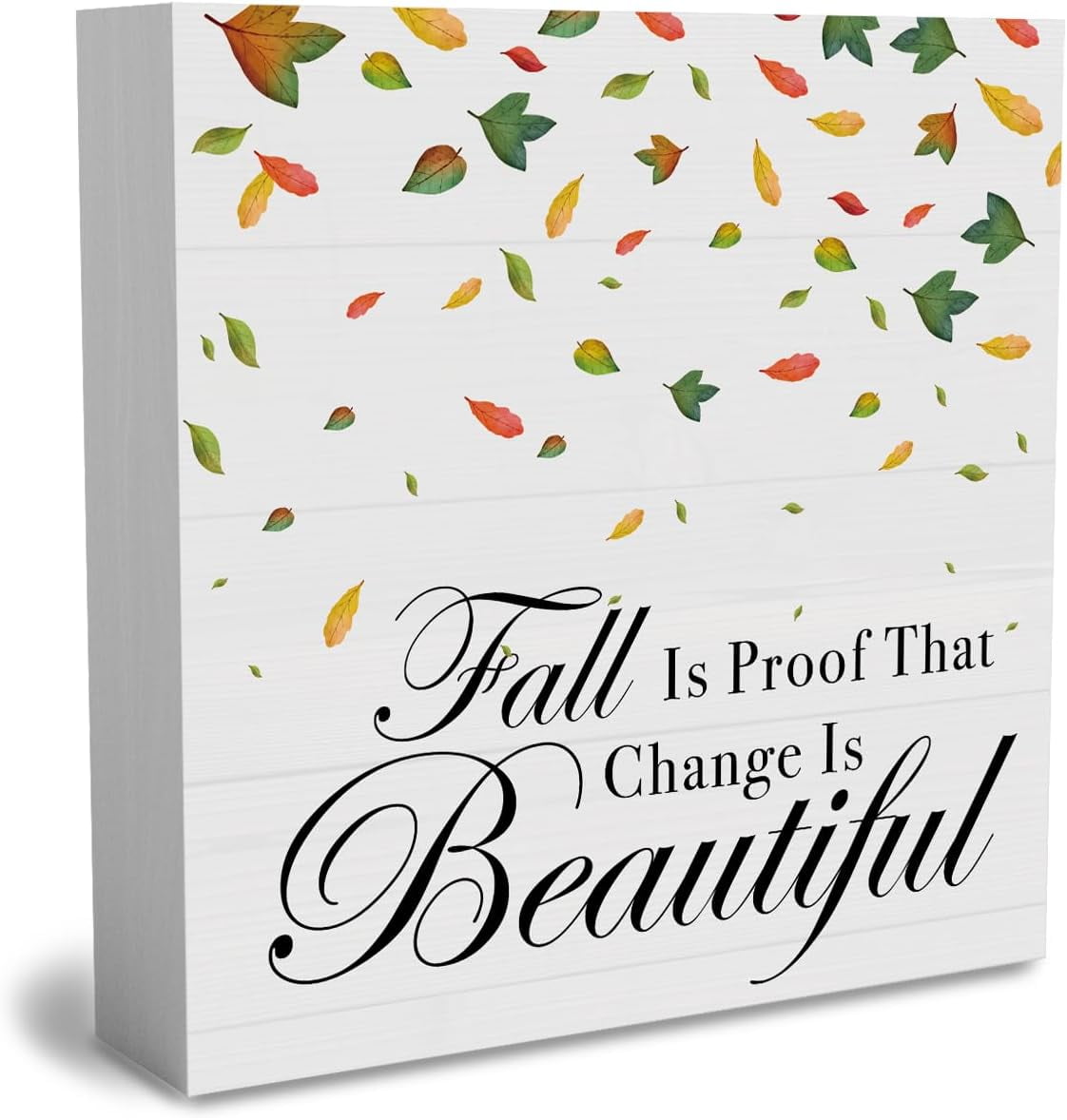 Rustic Autumn Fall is Proof That Change is Beautiful Wooden Box Sign ...