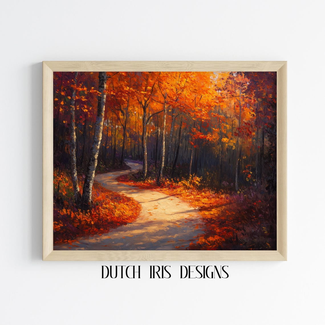 Rustic Autumn Path Through A Birch Forest, Earthy Fall Landscape ...