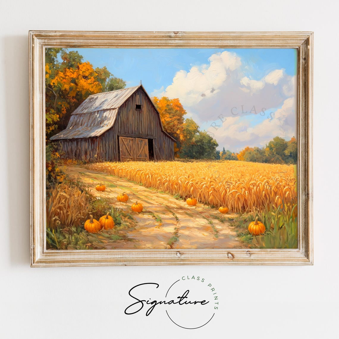 Rustic Barn Amid Autumn Fields, Cozy Fall Decor, Earthy Harvest ...