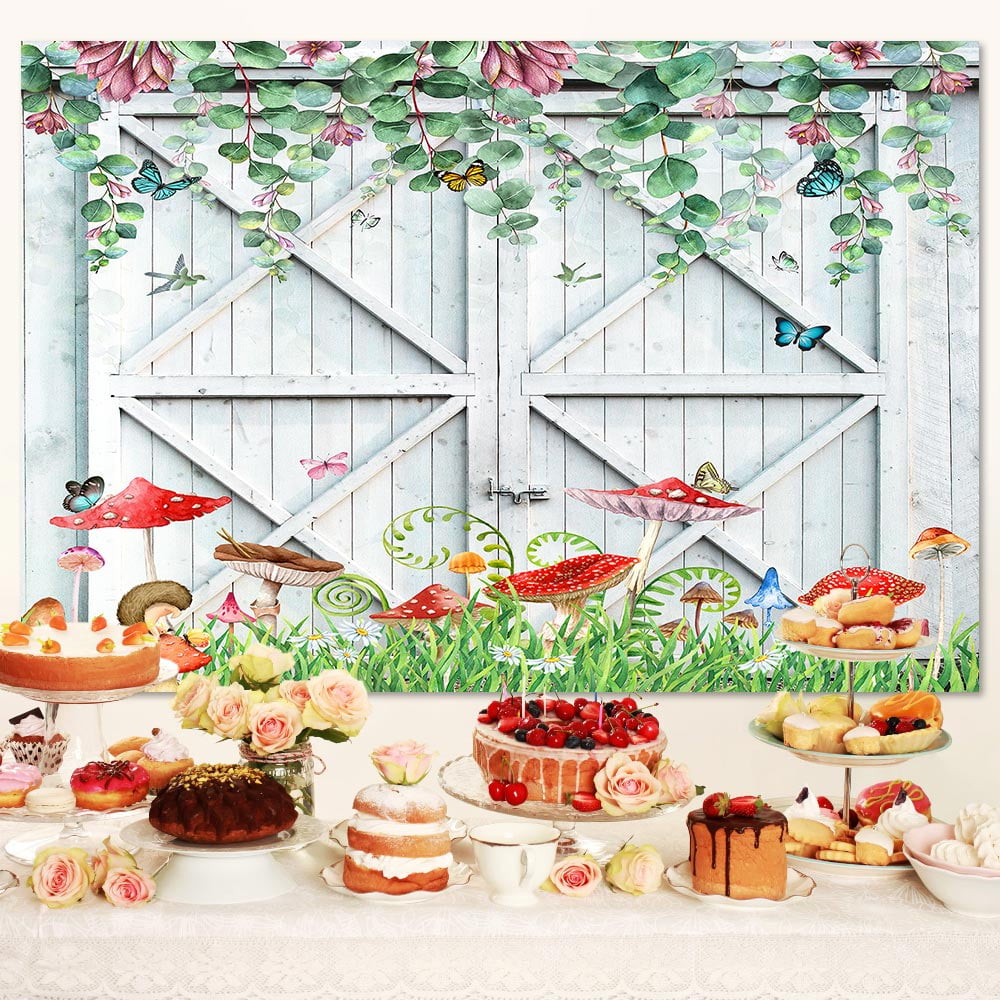 Rustic Barn Door Backdrop Farmhouse Retro Antique Gray Wood Plank ...