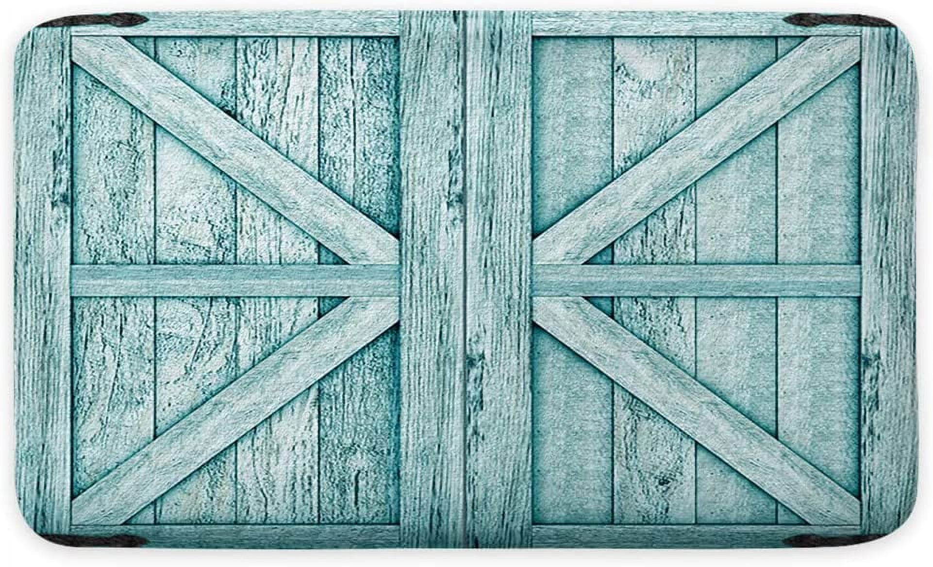 Rustic Barn Door Bath Mat, Vintage Farmhouse Old Wooden Plank Decor ...