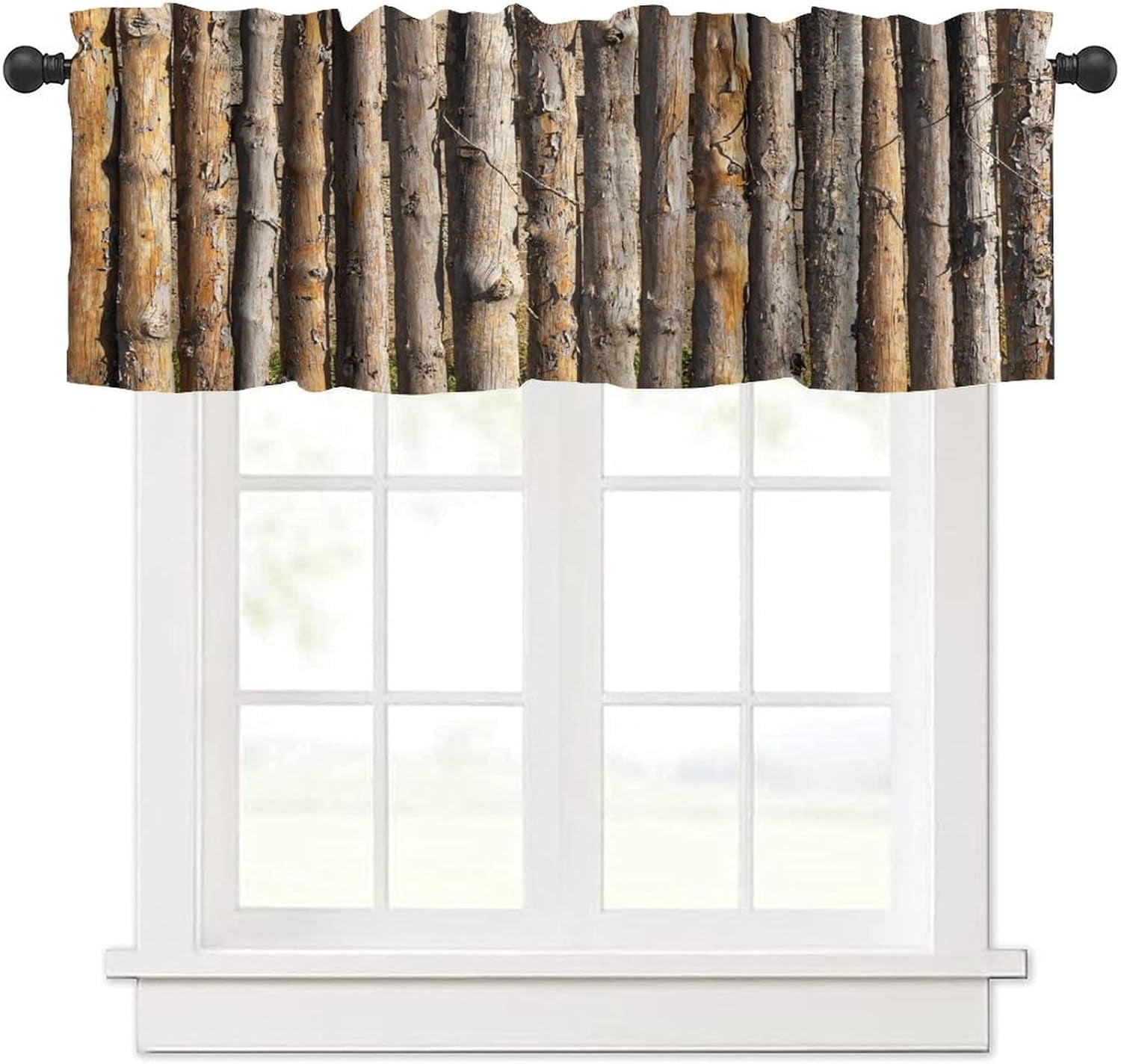 Rustic Barn Door Valance Curtain Farmhouse Vintage Wooden Western Farm ...