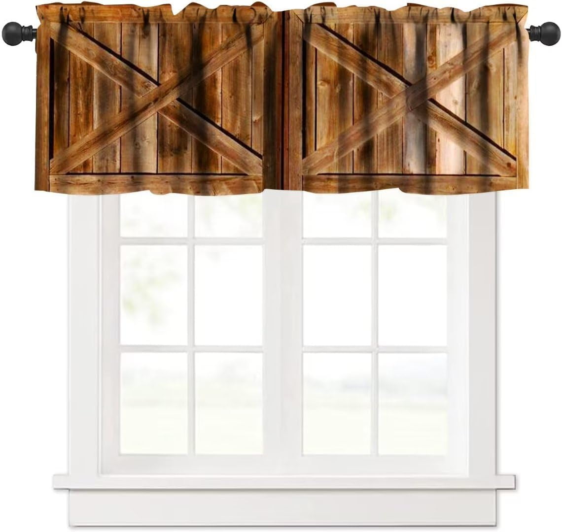 Rustic Barn Door Window Valance, Vintage Farmhouse Garage Gate Barnwood ...