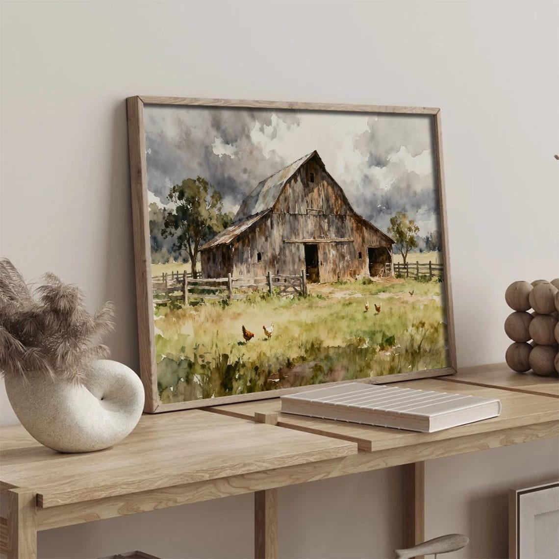 Rustic Barn Poster Farmhouse Landscape Wall Art Home Decor, 8x12 ...