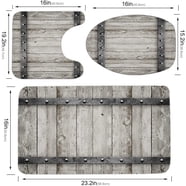 Western Rustic Brown Bath Mat Set, Farmhouse Barn Door Bull Skull ...