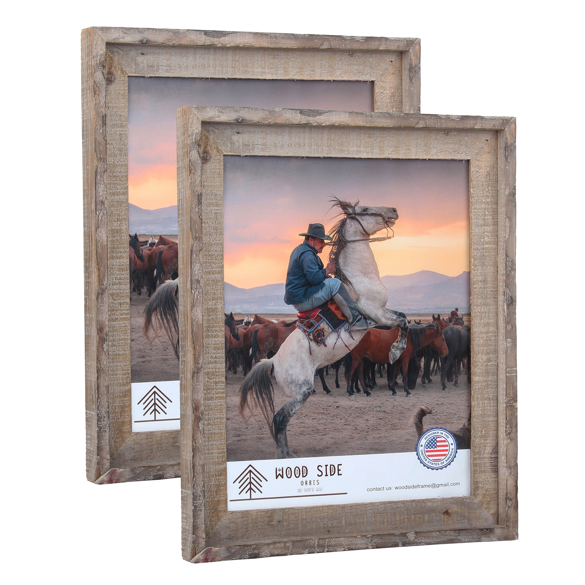Rustic Barnwood Picture Frames 8.5x11 - Set of 2 - Natural Reclaimed ...