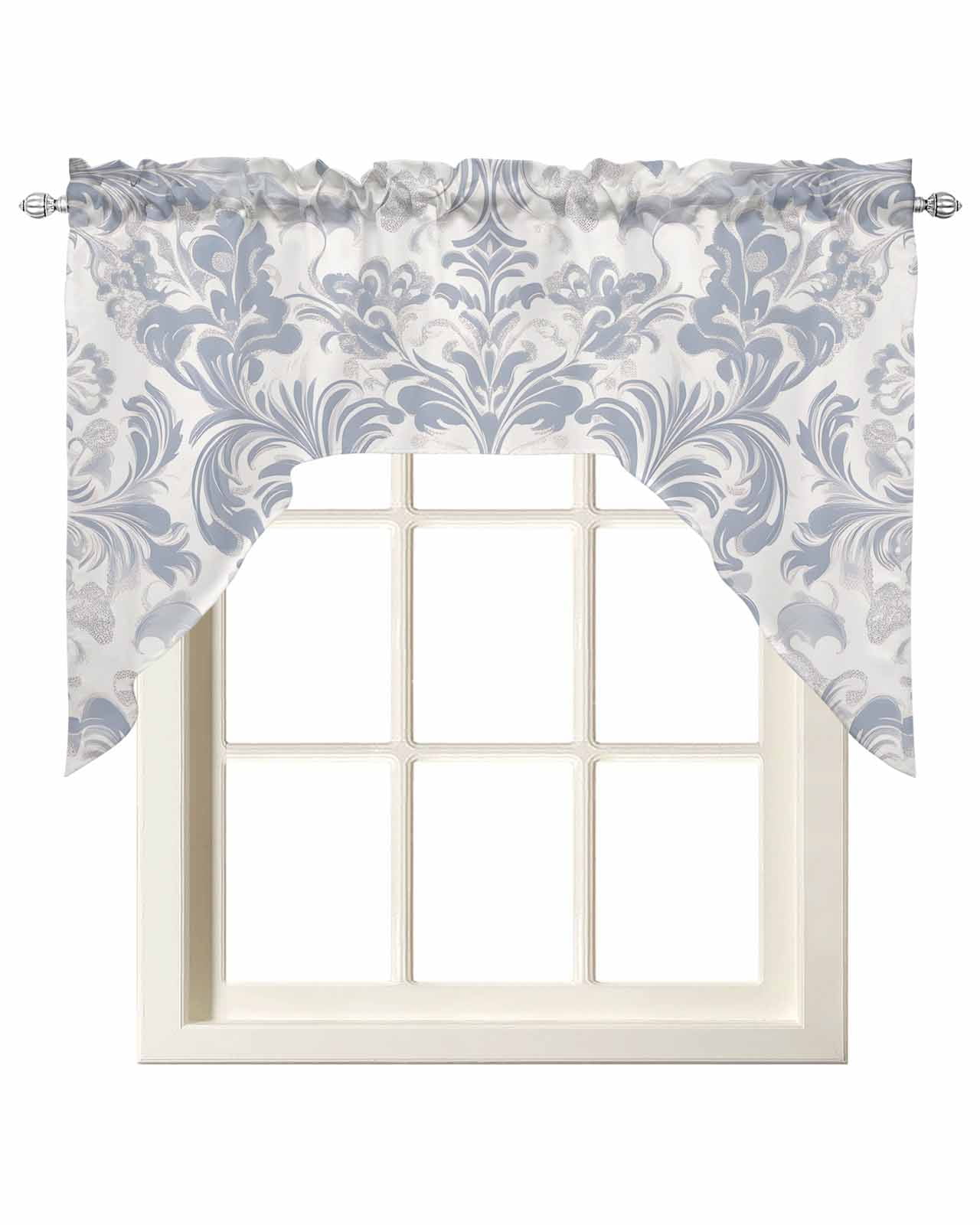 Rustic Baroque Kitchen Curtains Swag Valance for Windows/Bathroom/Cafe ...