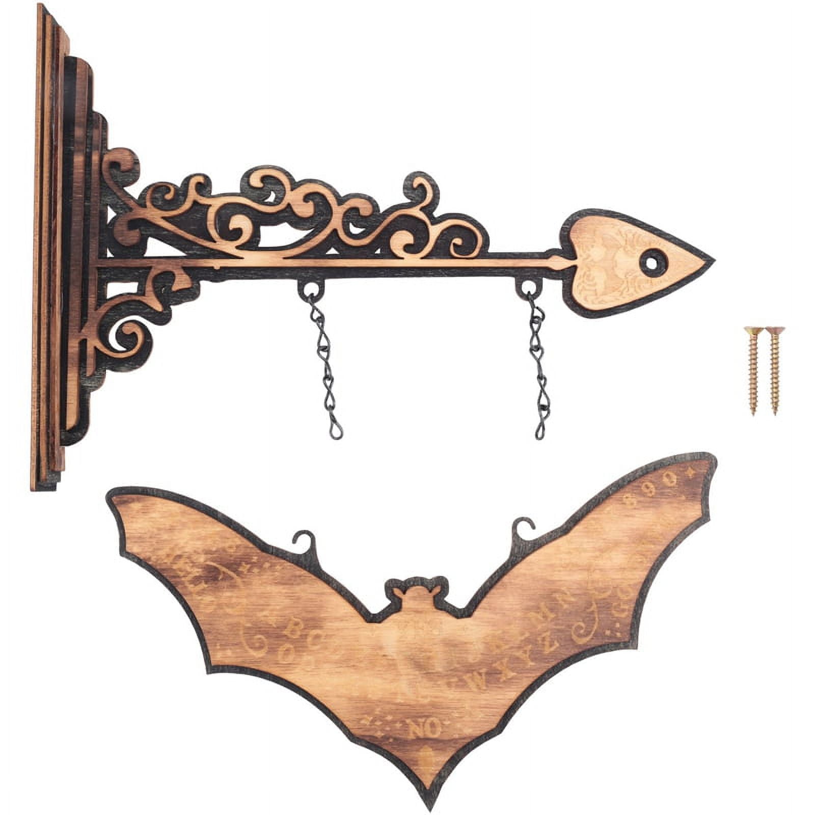 Rustic Bat Ouija Spirit Board 2 Sided with Planchette Bracket - Laser ...