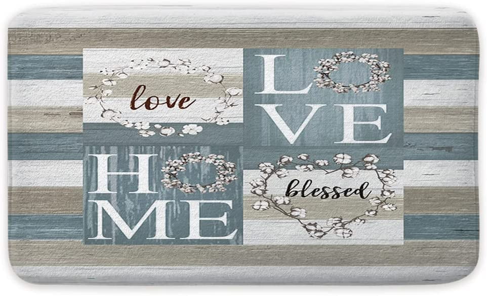 Rustic Bath Mat Cotton Flower Vintage Wooden Board Old Barn Farmhouse ...