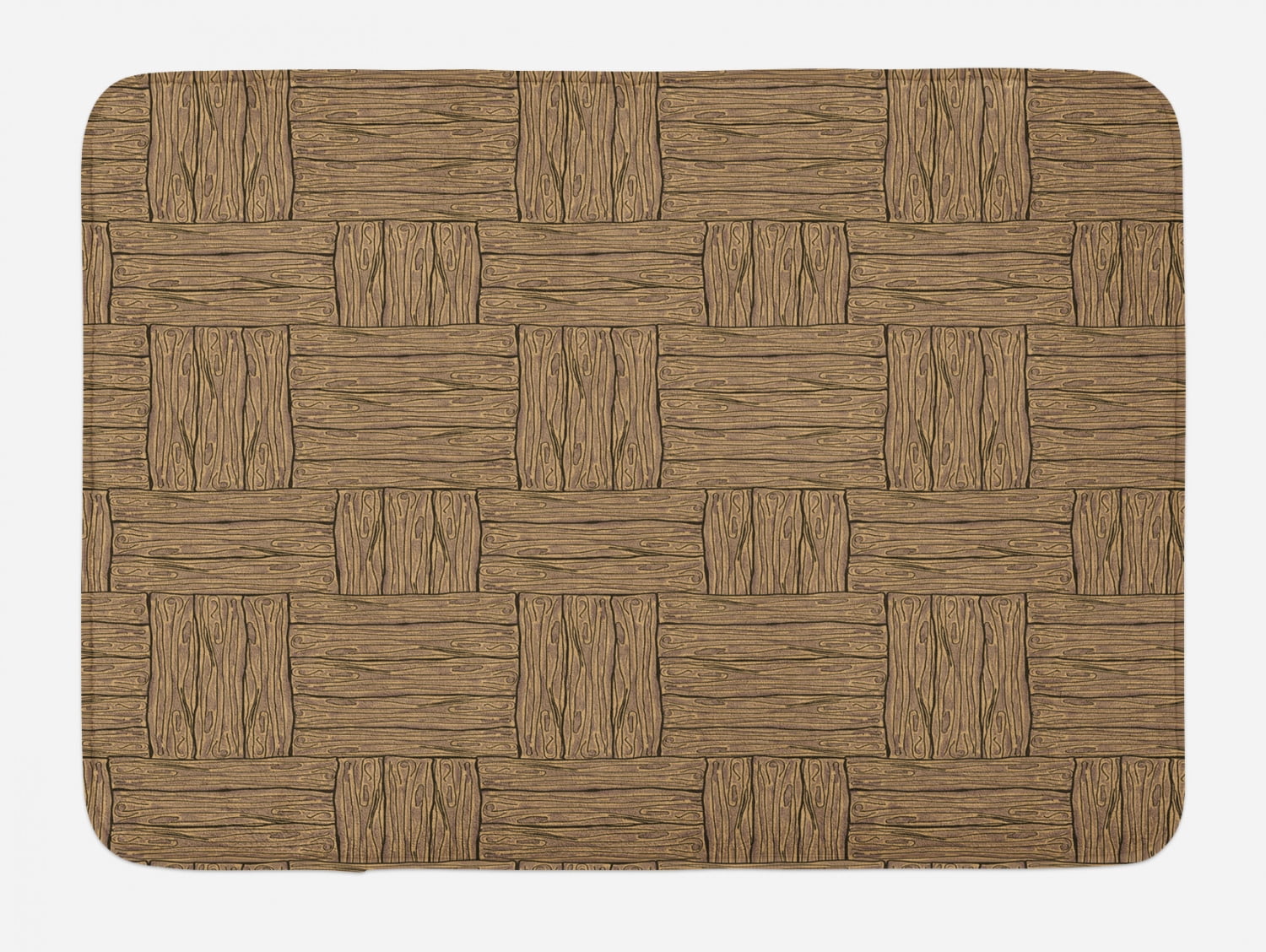 Rustic Bath Mat, Wooden Texture Pattern in Cartoon Drawing Style ...