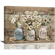 Daisy Wall Decor Rustic Flower Wall Art Farmhouse Window Daisies ...