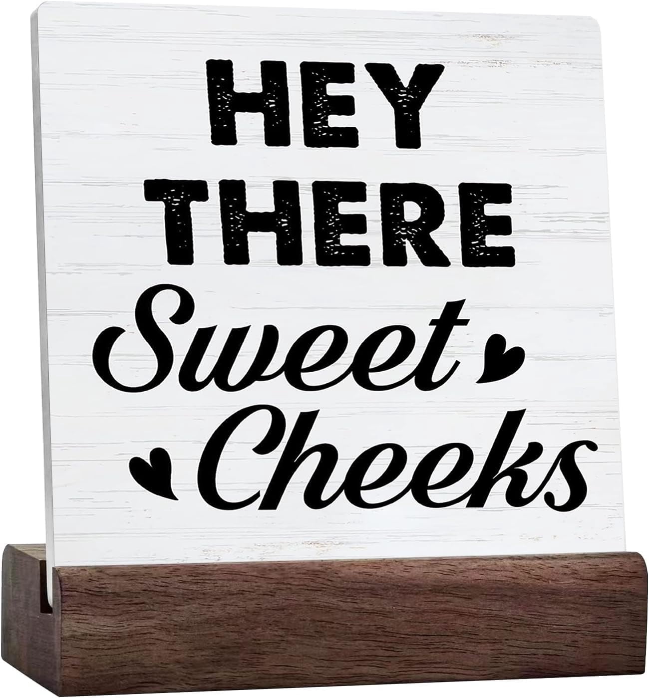 Rustic Bathroom Ceramic Table Sign Decor Humor Hey There Sweet Cheeks ...