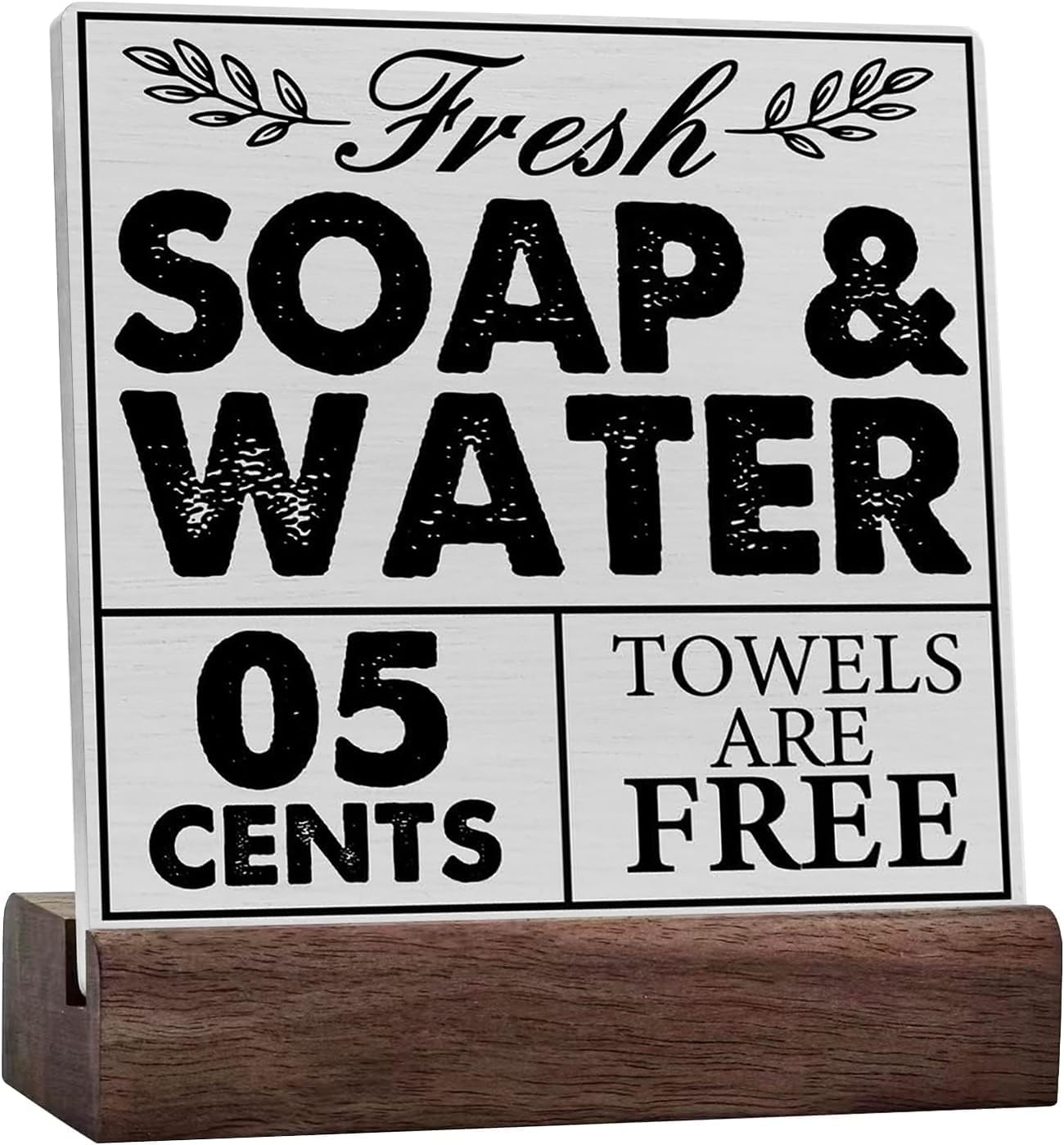 Rustic Bathroom Ceramic Table Sign Desk Decor, Fresh Soap And Water ...