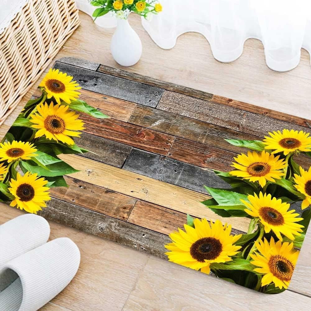 Rustic Bathroom Rugs, Rustic Old Wooden Board Kitchen Mats Country Farm ...