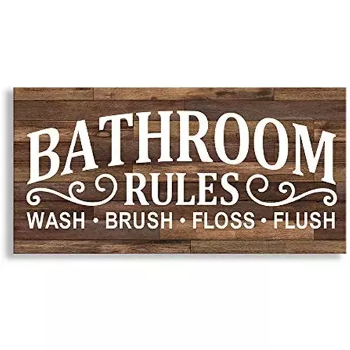 Rustic Bathroom Rules Sign / Bathroom Decor / Wood Bathroom Sign / Farm ...