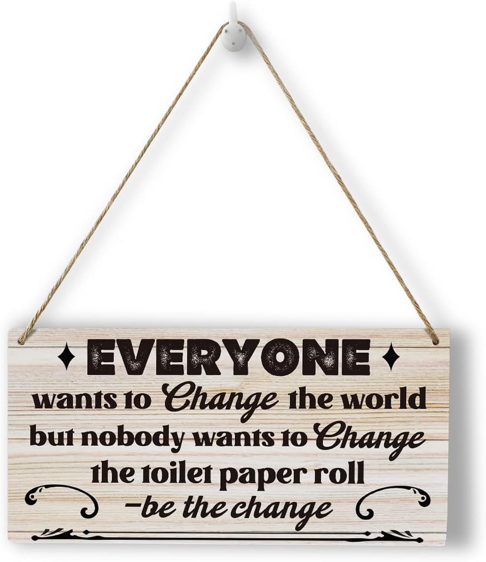 Rustic Bathroom Sign Bathroom Decor Wood Wall Art Wall Hanging Decor ...