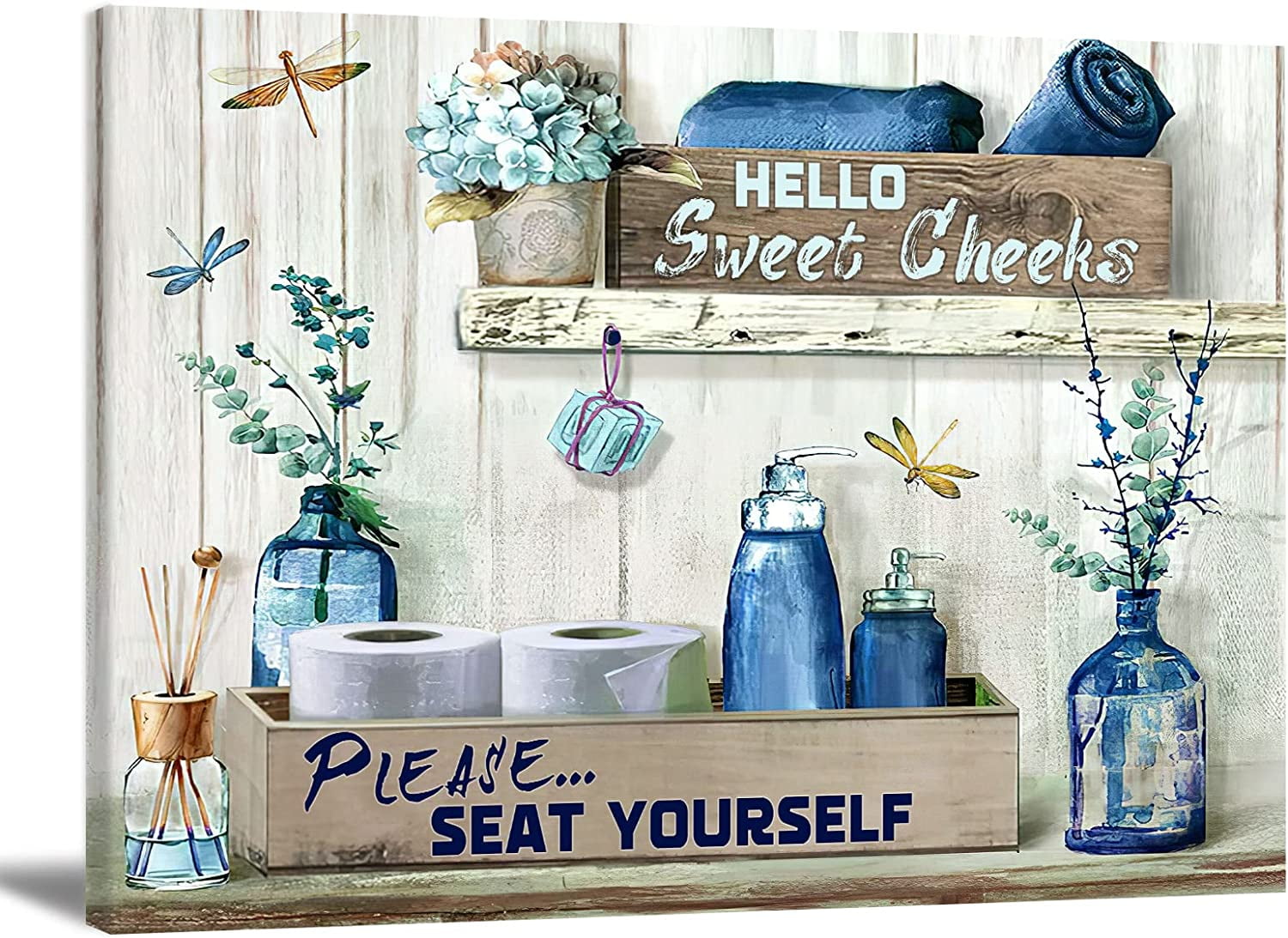 Rustic Bathroom Wall Art Farmhouse Toilet Wall Decor Funny Bathroom ...