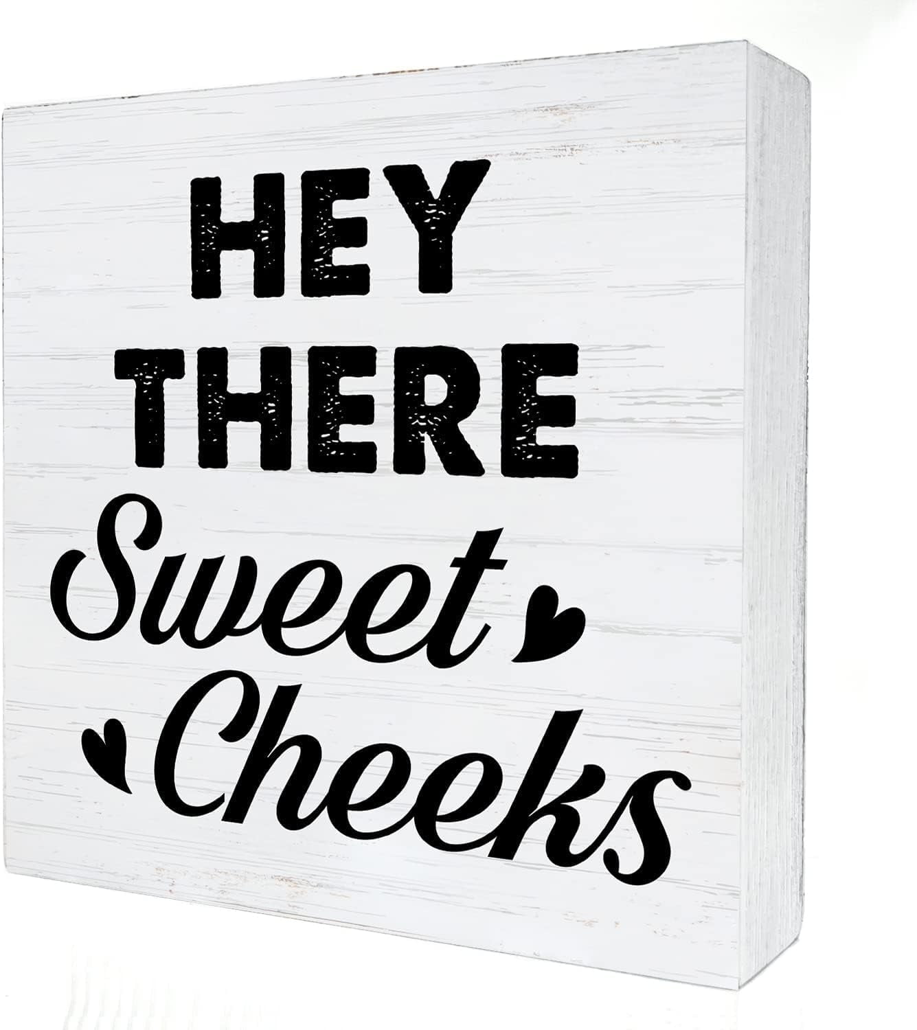 Rustic Bathroom Wood Box Sign Decor Humor Hey There Sweet Cheeks Wooden ...