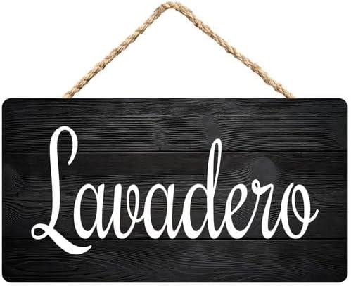 Rustic Bathroom Wood Decor Sign, Lavadero Wood Sign Wall Art, Hanging ...
