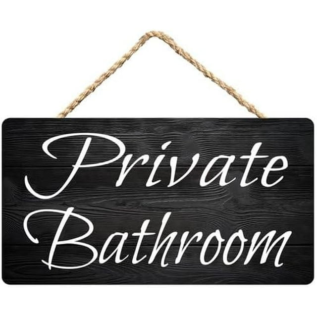 Rustic Bathroom Wood Decor Sign, Private Bathroom Wood Sign Wall Art ...