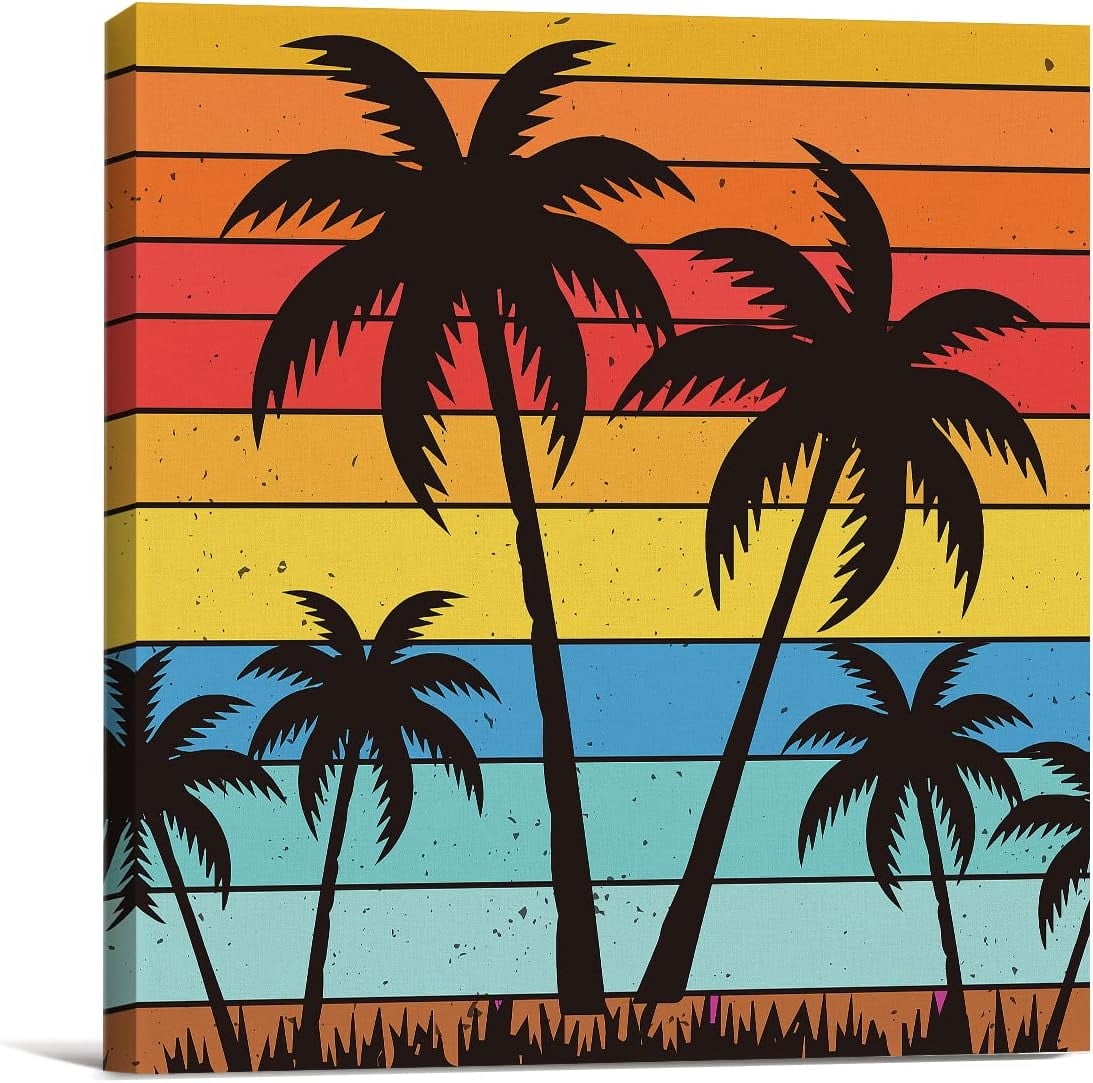 Rustic Beach Palm Tree Wood Box Sign Desk Decor Beach Wooden Block ...