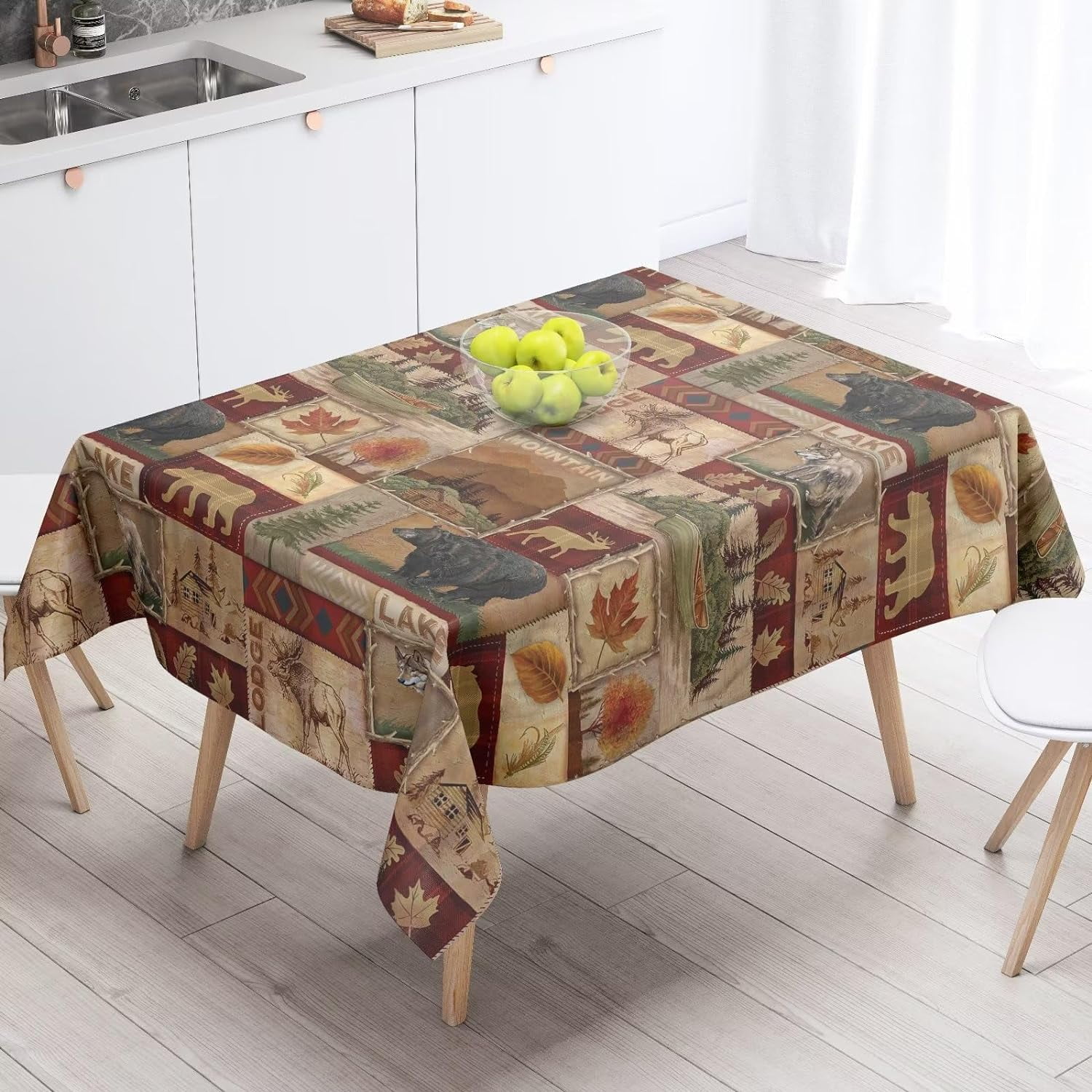 Rustic Bear Tablecloth, Retro Vintage Bear Cottage Country Cabin ...