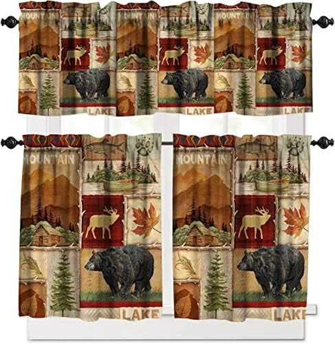 Rustic Bear Valance Retro Vintage Bear Country Rustic Cabin Cottage ...