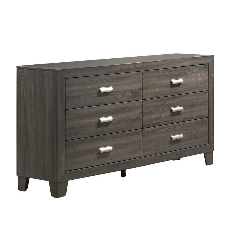 Rustic Bedroom Dresser with 6 Drawers in Gray Wood - Walmart.com