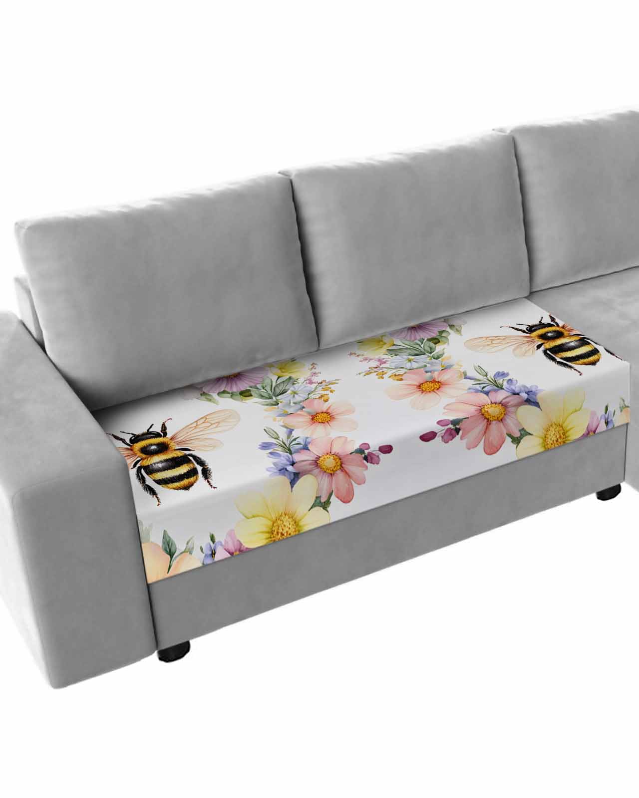Rustic Bee Wreath Sofa Couch Cushion Covers Washable, Removable ...