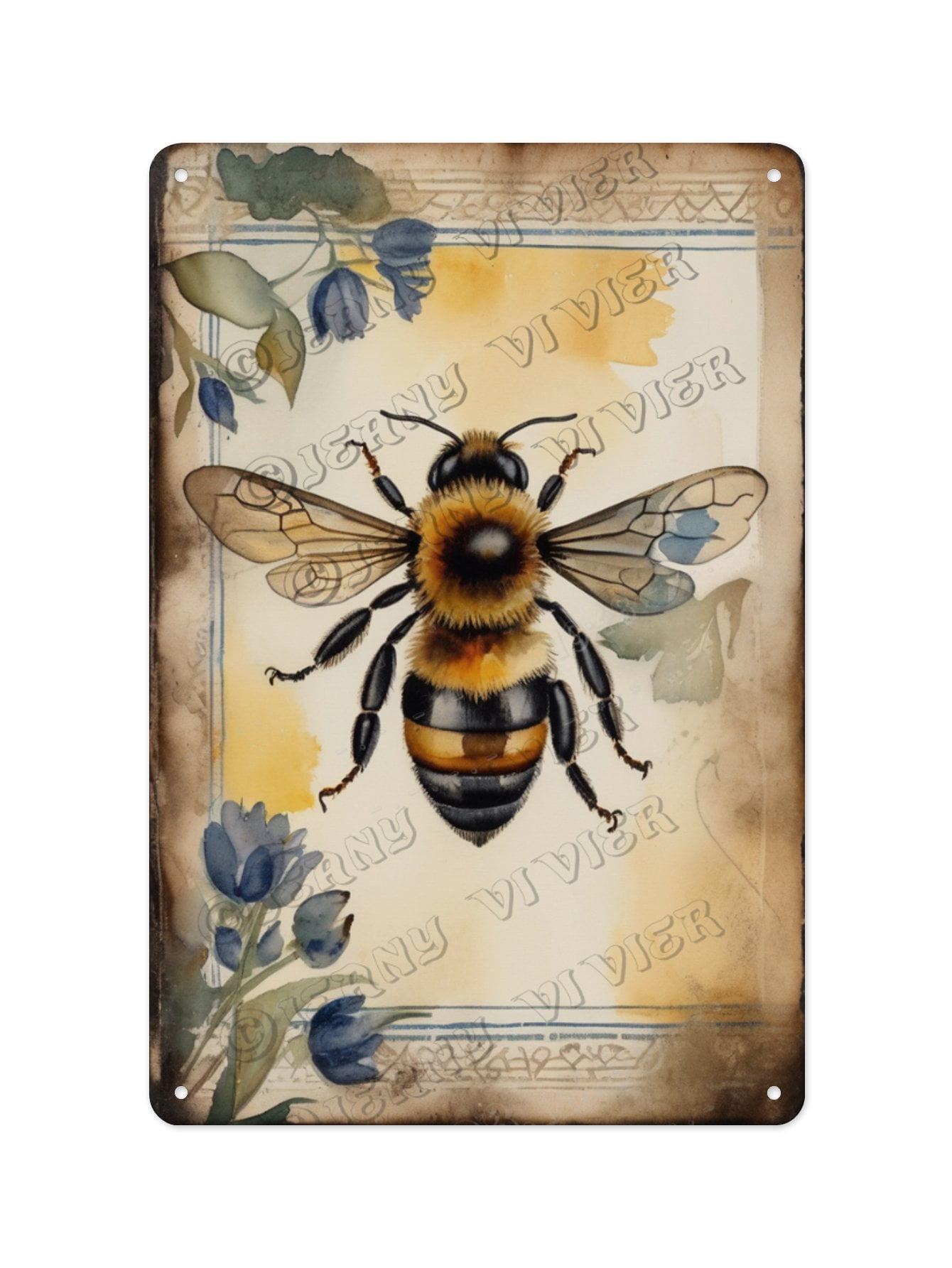 Rustic Beekeeper Farmhouse Sign 8x12 Inches - Honeybee Decorative Metal ...