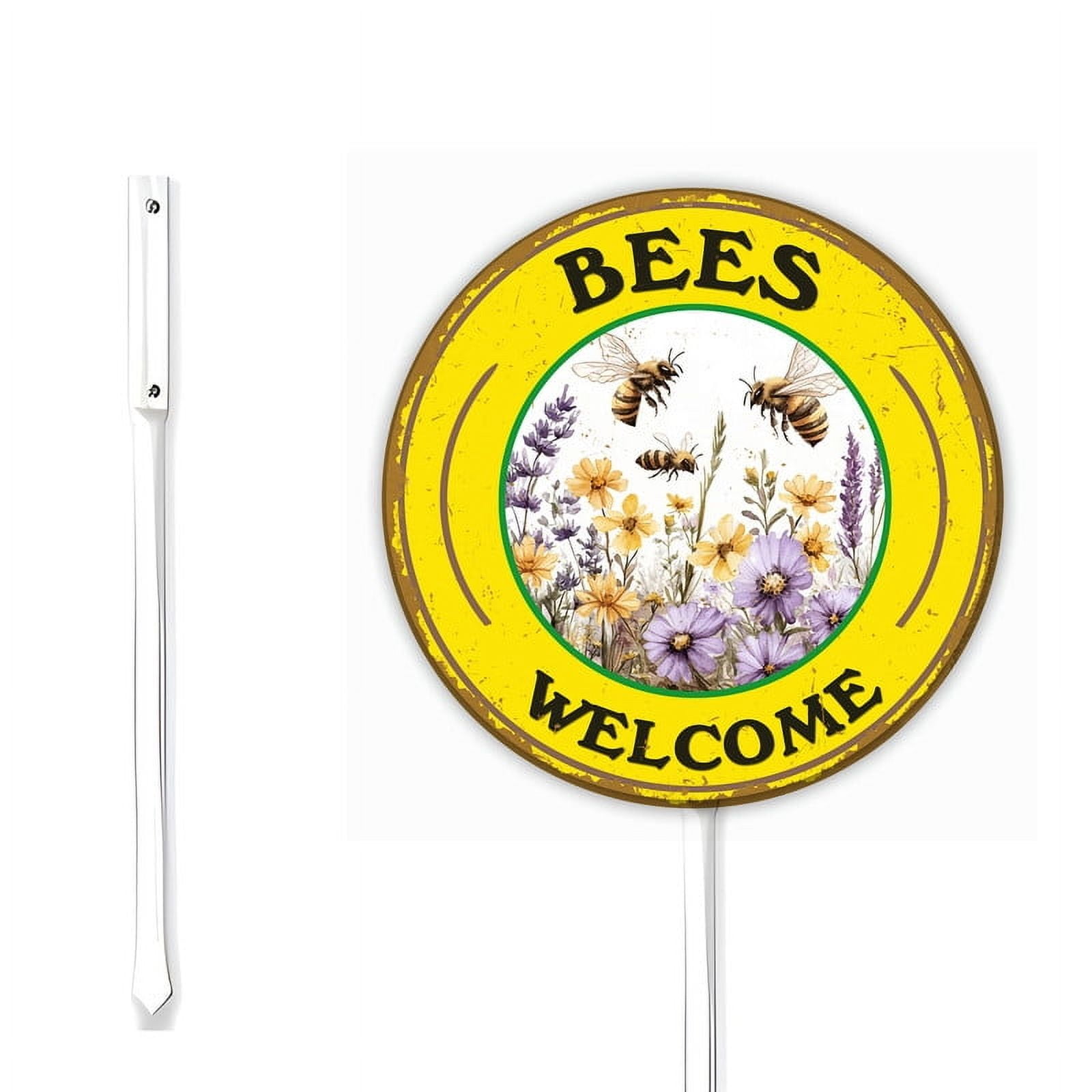 Rustic Bees Welcome Sign, Pollinator Friendly Garden Sign, Gift for ...