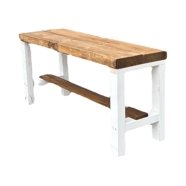 Crown Mark Jerimiah Back Support Bench, White - Walmart.com