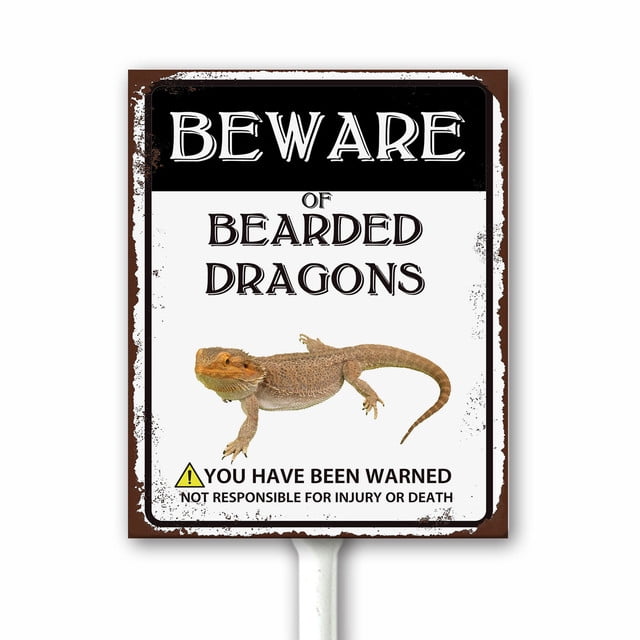 Rustic Beware Of Bearded Dragon Funny Anmial Warning Sign for Yard 4 ...