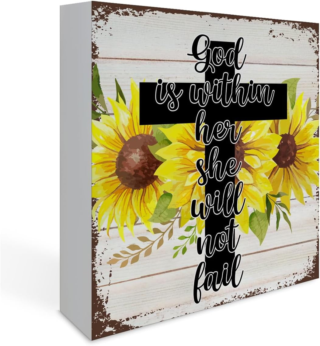 Rustic Bible Verse Wood Box Sign, Farmhouse Psalm 46:5 Scripture ...
