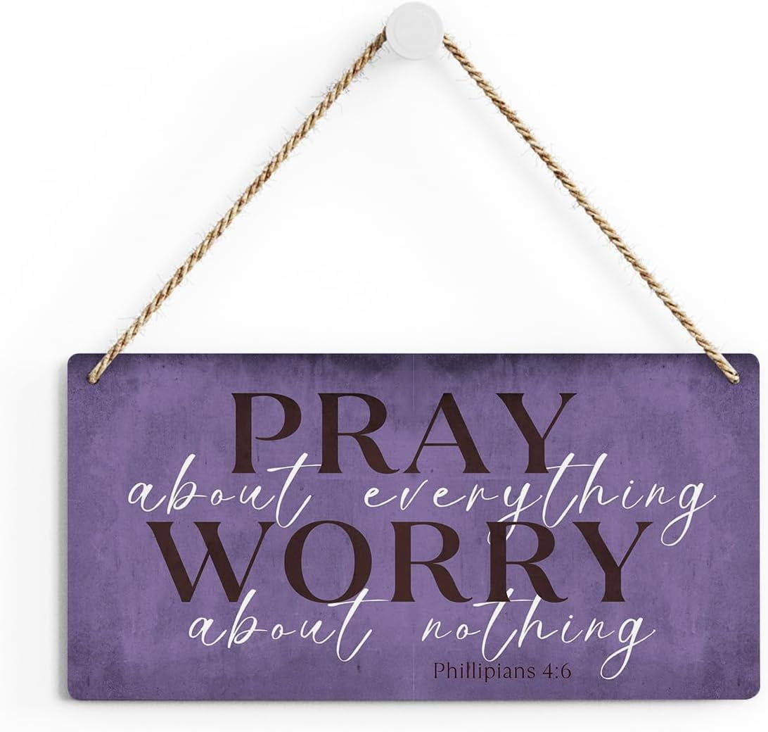 Rustic Bible Verse Wood Decor Sign, Phillipians 46 Scripture Printed ...